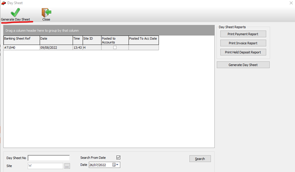 How to create a daysheet